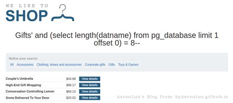 Postgresql注入基础 Aaron 知识库