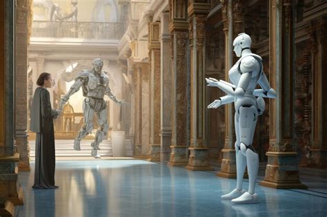 Premium Photo Robot Guide Leading A Tour In A Museum Or Historic 00514 00