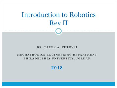 Pdf Introduction To Robotics Jo · Actuators Actuators Are The Components