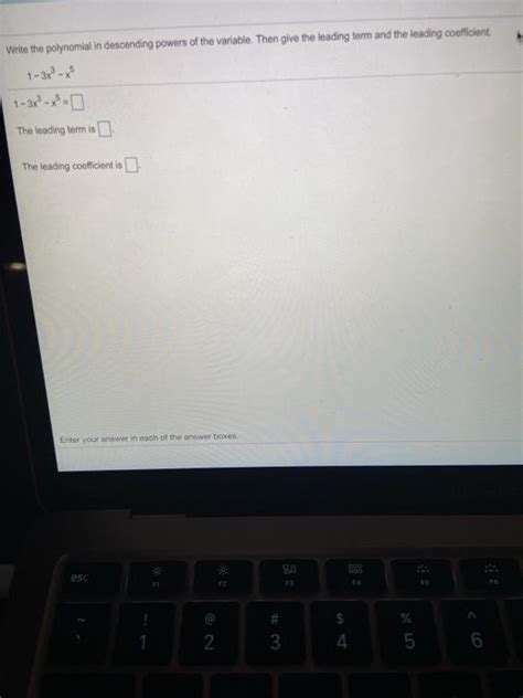 solved write the polynomial in descending powers of the