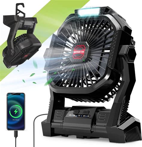 Portable Battery Operated Fan Rechargeable Camping Fan With