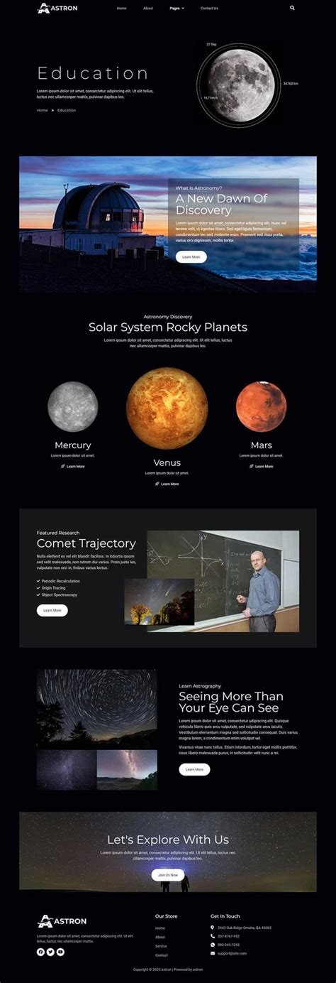 Astron Astronomy Elementor Template Kit By Kitpro ThemeForest