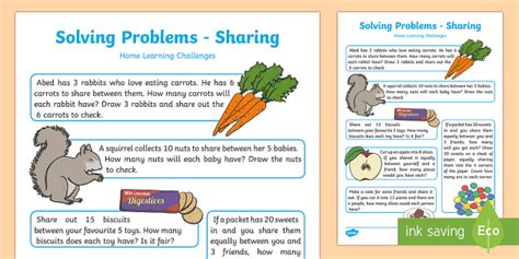 Eyfs Maths Solving Problems Sharing Home Learning Challenges