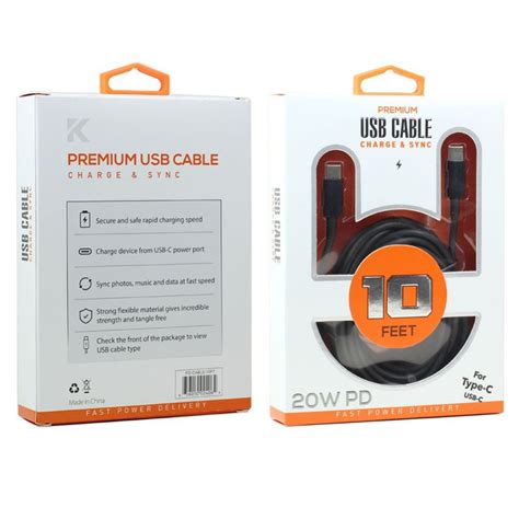 Wholesale Usb C Type C Phone Tablet W Pd Fast Charging Usb C To Usb C Cable Foot In