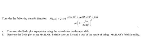 Solved Consider The Following Transfer Function Hjo10
