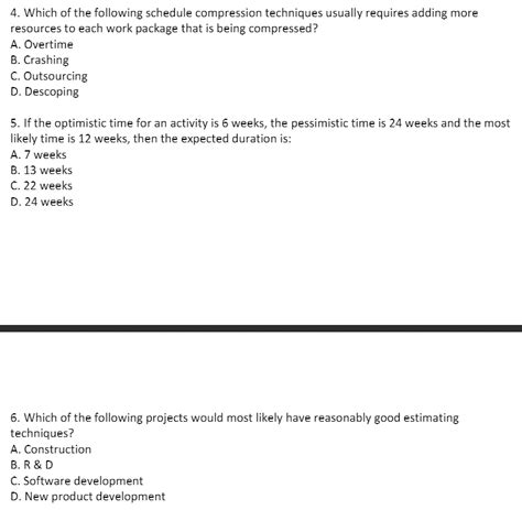 Solved 4 Which Of The Following Schedule Compression