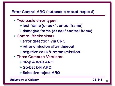 3 2 Data Link Layer Error Flow Control