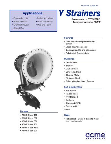 Conical Temporary Strainers Acme Engineering Products Ltd Pdf