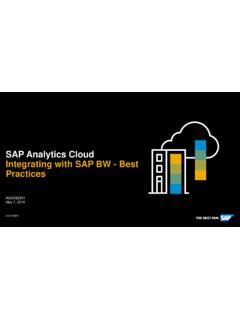 SAP Analytics Cloud Integrating With SAP BW Best Practices Sap Analytics Cloud Integrating