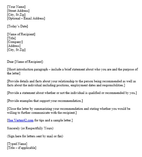 Free Reference Letter Template Examples Of Reference Letters Reference Letter Template
