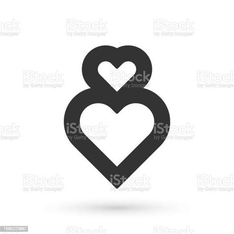 흰색 배경에 격리 된 회색 심장 아이콘 로맨틱 한 기호 연결 가입 열정과 결혼식 해피 발렌타인 데이 벡터 개념에 대한 스톡 벡터 아트 및 기타 이미지 Istock
