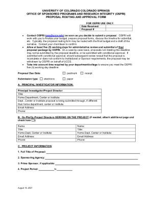 Fillable Online Proposal Routing And Approval Form Fax Email Print PdfFiller