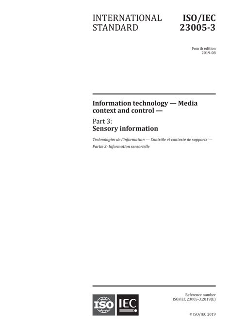 ISO IEC 23005 3 2019 Information Technology Media Context And Control Part 3 Sensory