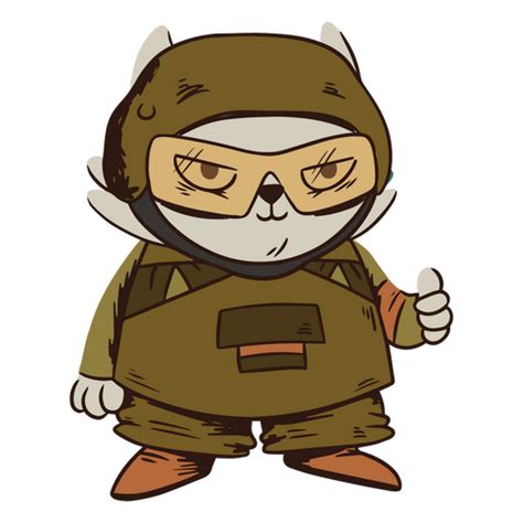 Cartoon Character In A Military Uniform With A Thumbs Up Png And Svg