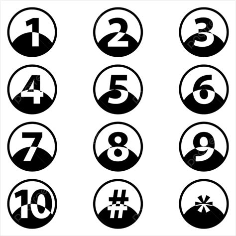 Gambar Pusat Angka Sejajar Di Dalam Lingkaran Satu Sampai Sepuluh Ilustrasi Seni Vektor Bulat