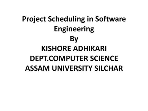 Project Scheduling In Software Engineering Pptx