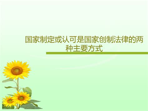 国家制定或认可是国家创制法律的两种主要方式17页pptword文档在线阅读与下载无忧文档