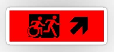 Accessible Means Of Egress Icon Exit Sign Wheelchair Wheelie Running Man Symbol By Lee Wilson