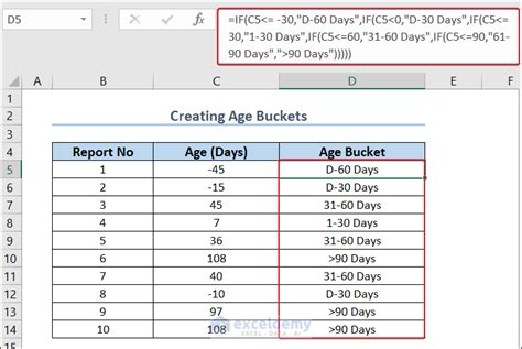 How To Use If Formula For Aging Buckets In Excel 3 Suitable Examples