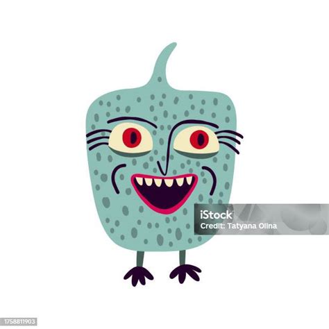 웃는 얼굴을 가진 재미있는 괴물 이상하고 못생긴 할로윈 캐릭터 갈고리 발톱에 대한 스톡 벡터 아트 및 기타 이미지 갈고리 발톱 강렬하고 밝은 색상 개체 그룹 Istock