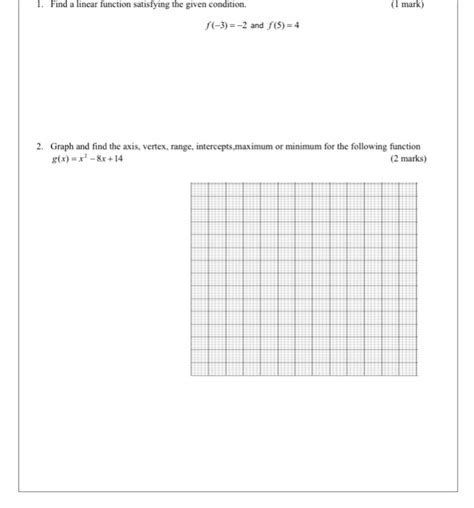 solved l find a linear function satisfying the given