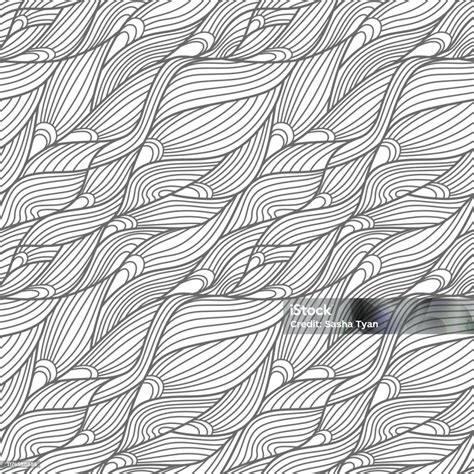 벡터 원활한 패턴입니다 추상 그래픽 흑백 장식 파도 세련된 배경 나뭇잎이 반복 된 질감 0명에 대한 스톡 벡터 아트 및 기타 이미지 Istock