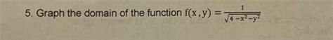 Solved 5 Graph The Domain Of The Function Fxy4−x2−y21