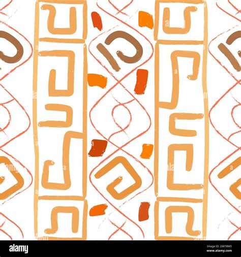 This Image Features A Bold And Abstract Pattern Composed Of Geometric Shapes In Warm Earthy