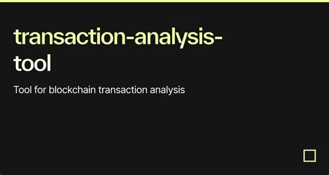 Transaction Analysis Tool Codesandbox