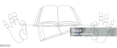 여러 권의 책이 있는 하나의 연속적인 손 가는 선 그림 벡터 개념입니다 등고선 그리기 창의적인 아이디어 공부에 대한 스톡 벡터
