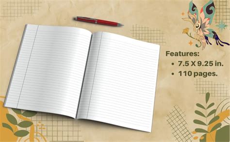 Composition Notebook College Ruled Cute Vintage Butterfly Composition