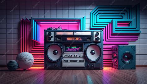 Diseño Retro Synthwave 80s Estilo De Fondo Retro Detallado 80s Ai