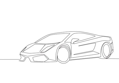 Continuous Line Drawing Of Racing And Drifting Elegant Sedan Sport Car