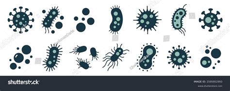Bacteria Microbe Virus Outline Vector Icon Stock Vector Royalty Free 2595952993 Shutterstock