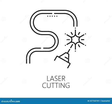 Laser Cutting Manufacture Industry Line Icon Stock Illustration