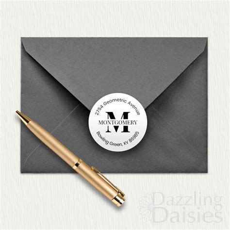 Round Monogram Envelope Seals Return Address Sticker Labels Etsy