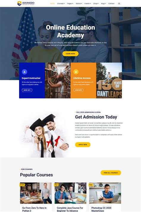 Education Wordpress Theme Edumodo Education Online Education