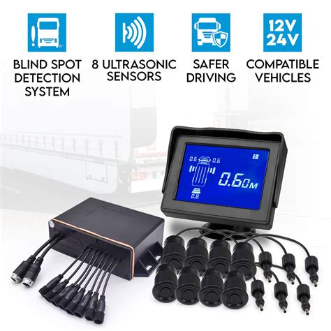 Elinz Ultrasonic Parking And 8 Collision Avoidance Sensors