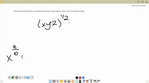 SOLVED Rational Exponents Write An Equivalent Expression Using Radical Notation And If Possible