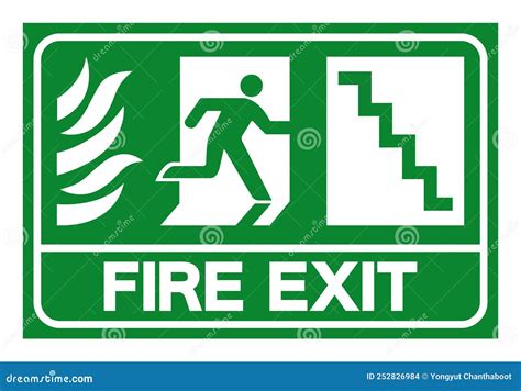 Fire Exit Symbol Sign Vector Illustration Isolate On White Background Label Eps10 Stock