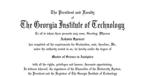 Just Received My Master Of Science In Analytics From Georgia Institute Of Technology Ashwin