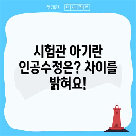 시험관 아기와 인공수정 차이는 무엇일까요