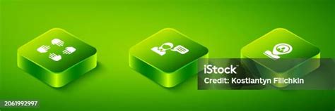 Isometric Speech 버블 채팅 작업자 위치 및 프로젝트 팀 기본 아이콘을 설정합니다 벡터 3차원 형태에 대한 스톡