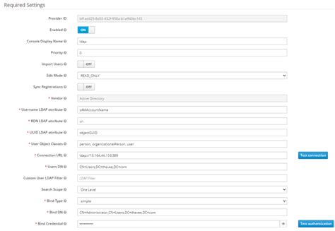 User Federation Setup