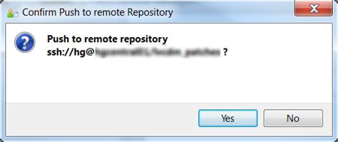 Mercurial Suppress Push To Remote Repository Prompt In Tortoisehg When Pushing Over Ssh