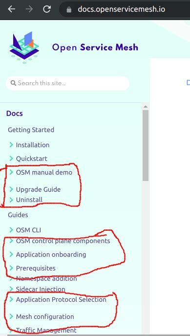 inconsistent spaces in sidebar · issue 4161 · openservicemesh osm · github