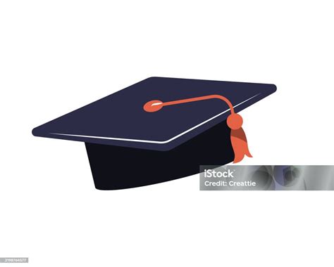 학업 성취도 고등 교육 졸업식 및 성공을 상징하는 평면 벡터 일러스트 레이 션의 졸업 모자 흰색 배경에 고립 공부에 대한 스톡 벡터 아트 및 기타 이미지 Istock