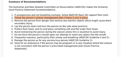 New Seizure Management 2024 Arc And Anzcor Update Team First Aid