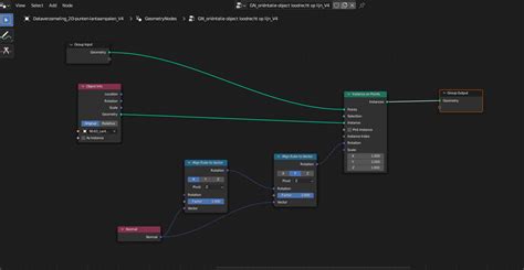 How Can I Project 3d Objects With The Instance On Points Node Perpendicular To An Adjacent Line