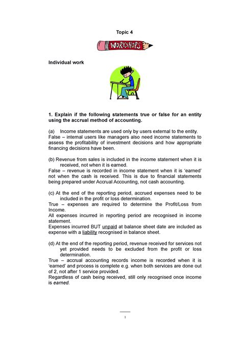 Topic Workshop SP Tute Questions Topic Individual Work Explain If The Following